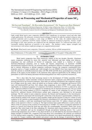 Study on Processing and Mechanical Properties of nano SiCp reinforced AA7075 | PDF