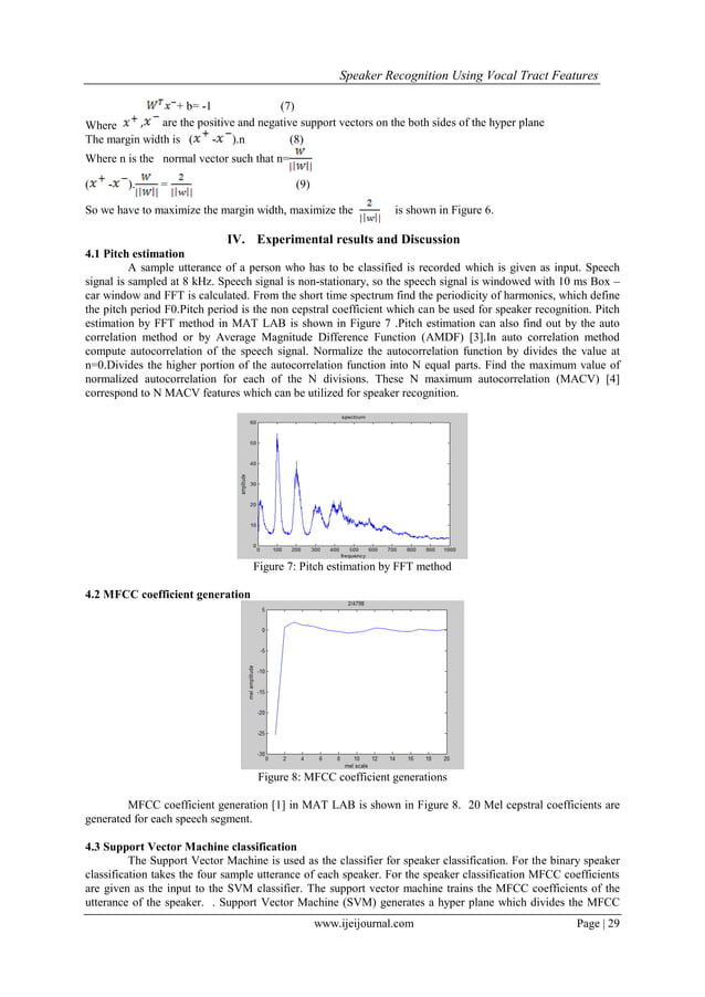 Speaker Recognition Using Vocal Tract Features | PDF