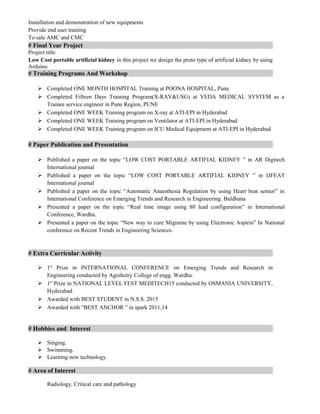 Hanumant_Biomedical engineer-RESUME | PDF