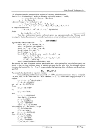 Line Search Techniques by Fibonacci Search | PDF
