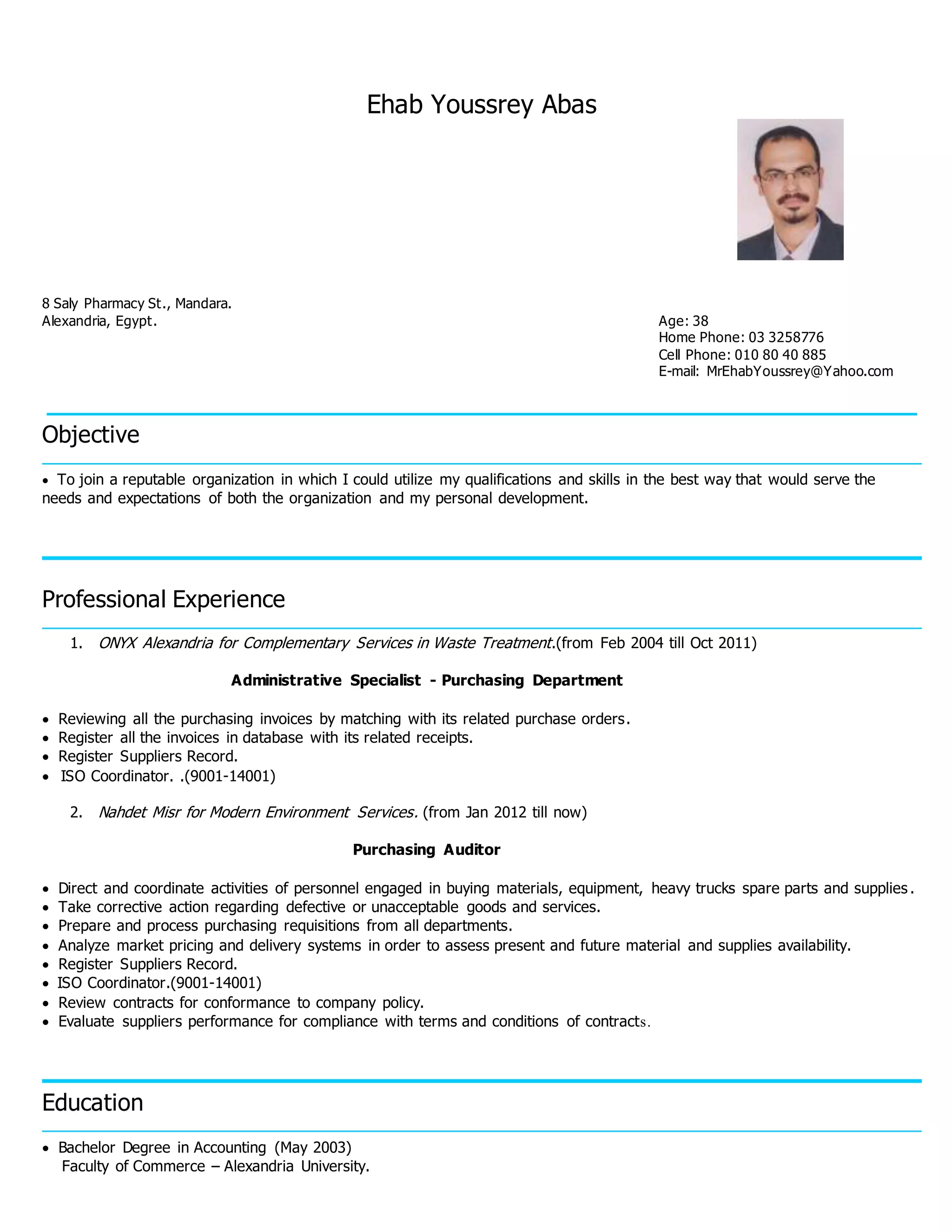Ehab Youssrey Abas curriculum vitae | DOCX