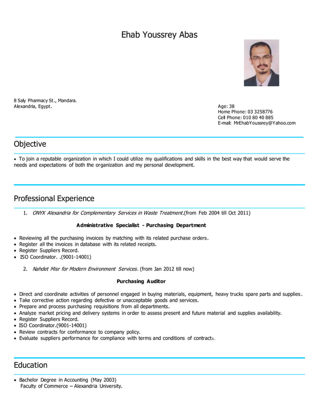 Ehab Youssrey Abas curriculum vitae | PDF