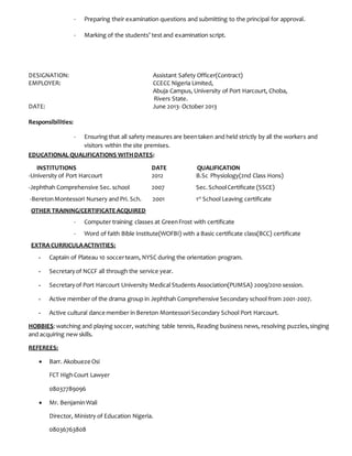 AZUBUIKE OSI CV | PDF