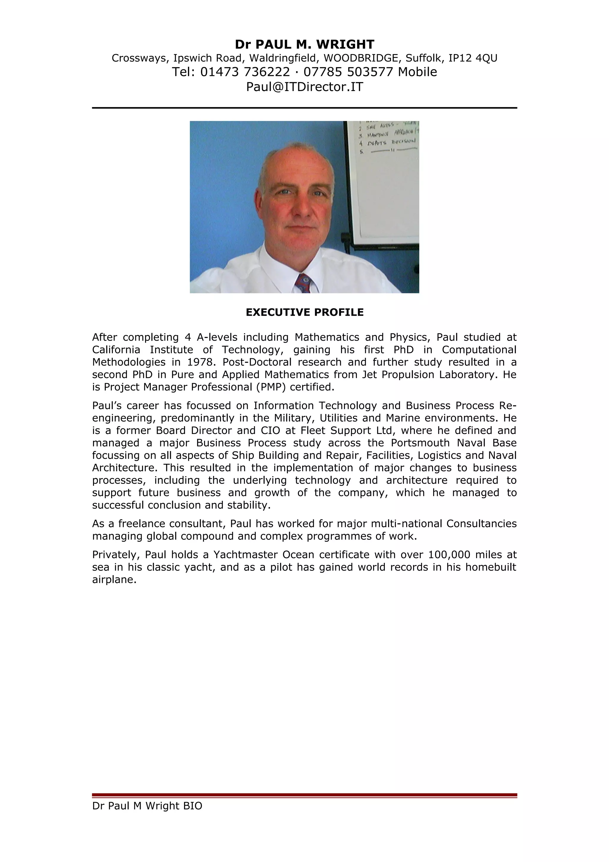 Dr Paul Wright - BIO | DOC
