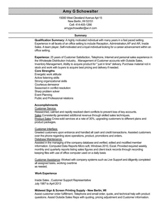 Amy Schowalter 2015 | PDF