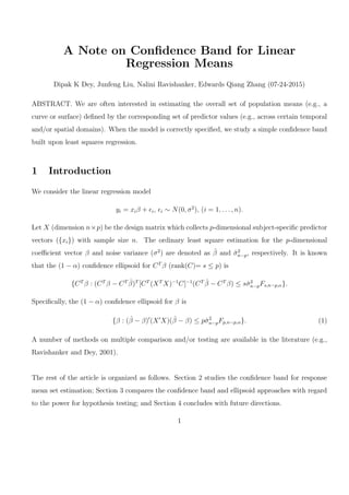 A Note on Confidence Bands for Linear Regression Means-07-24-2015 | PDF