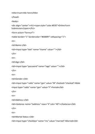 Online Form Submission App | DOCX