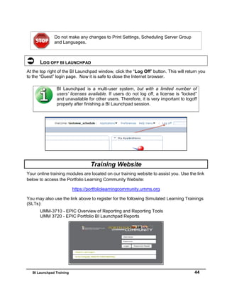 Portfolio BI Launchpad Training_Participants Guide_8.27.15