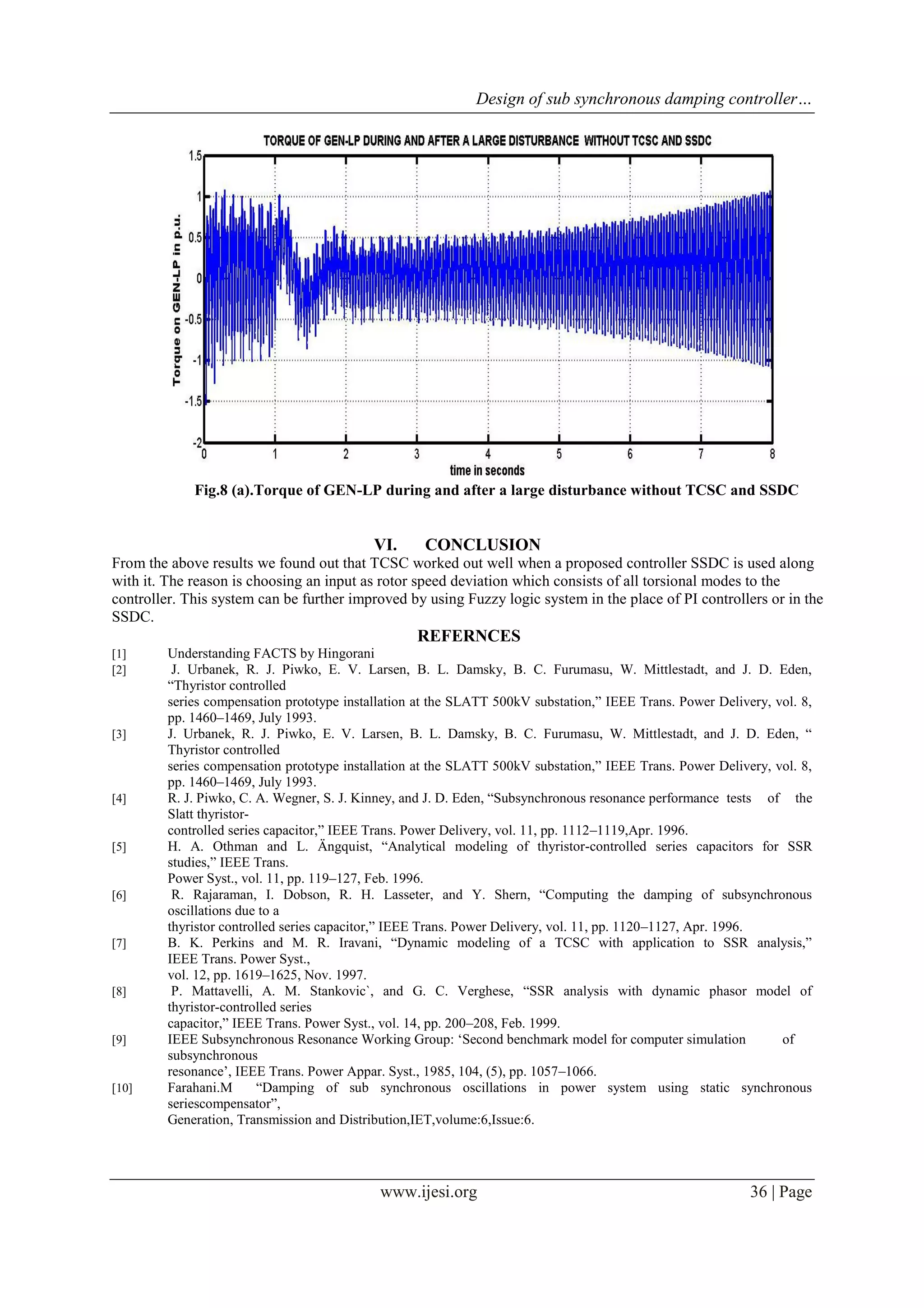 Design Of Sub Synchronous Damping Controller (SSDC) For TCSC To Improve Power System Stability ...