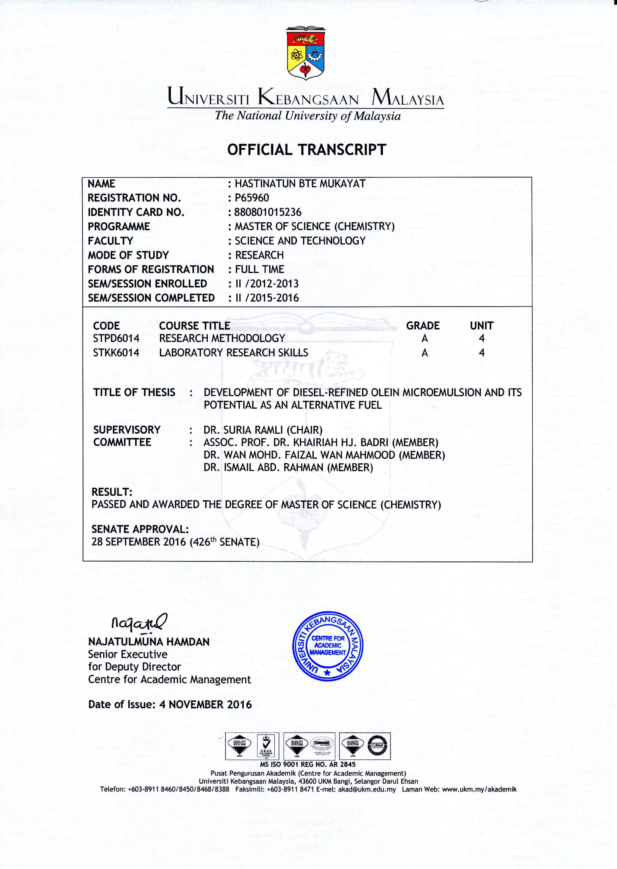 transcript master | PDF