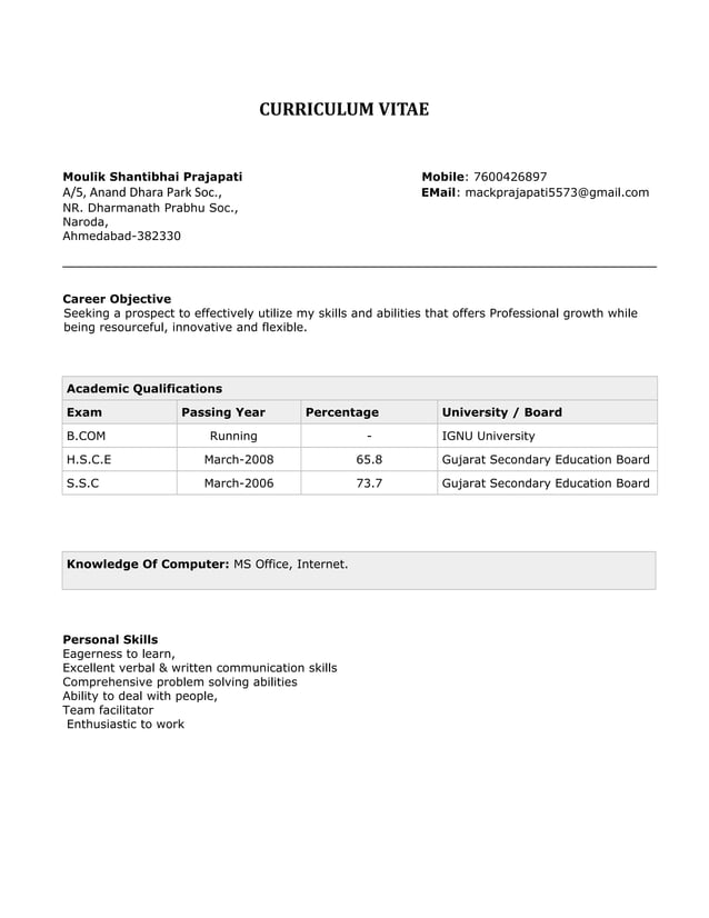 maulik resume | DOC | Logistics | Business