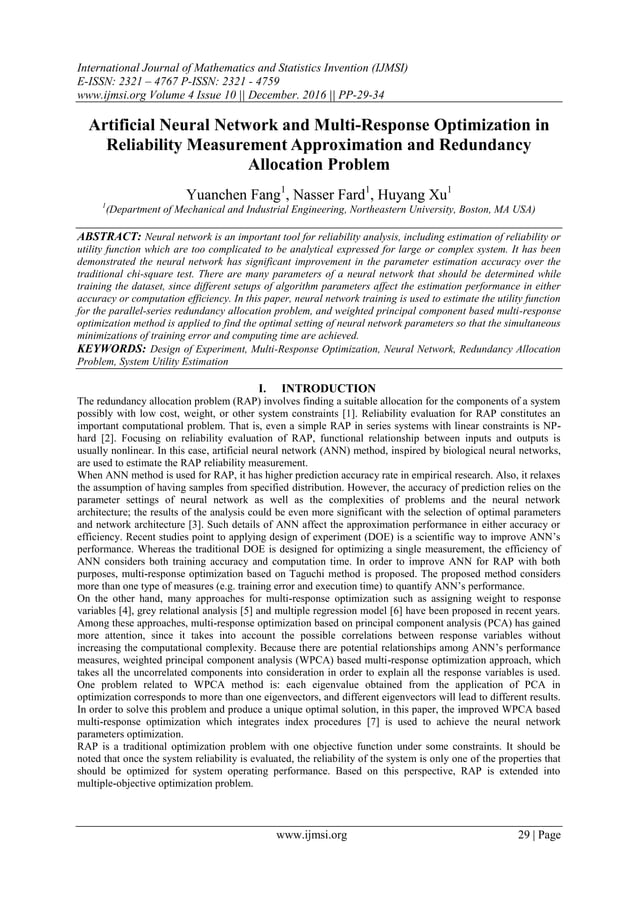 Artificial Neural Network And Multi Response Optimization In Reliability Measurement