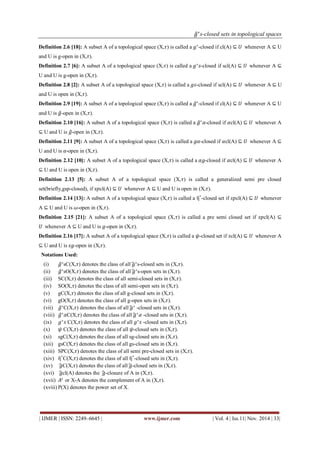 𝒈 ∗S-closed sets in topological spaces | PDF