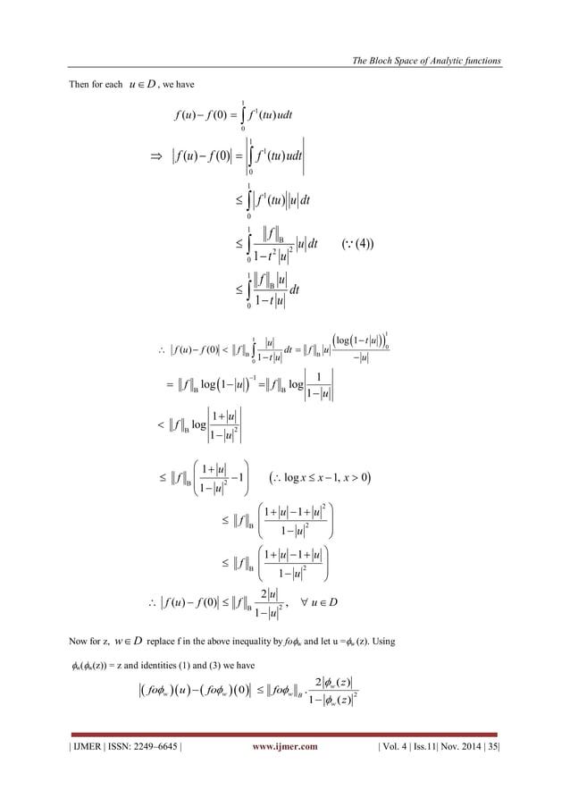 The Bloch Space of Analytic functions | PDF