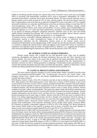 Uveitis: Pathogenesis, Clinical presentations and Treatment | PDF | Eye ...