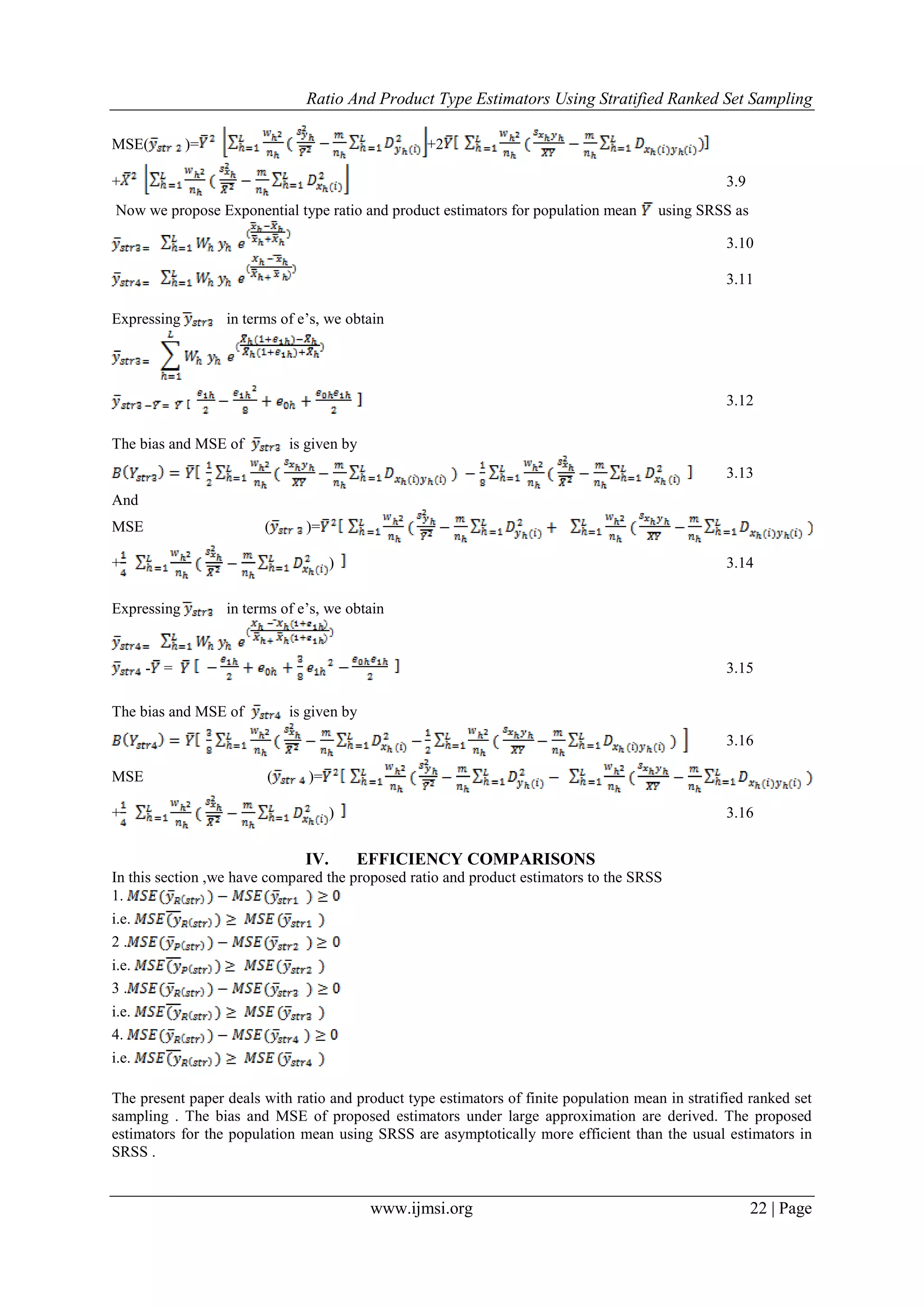 Ratio and Product Type Estimators Using Stratified Ranked Set Sampling | PDF