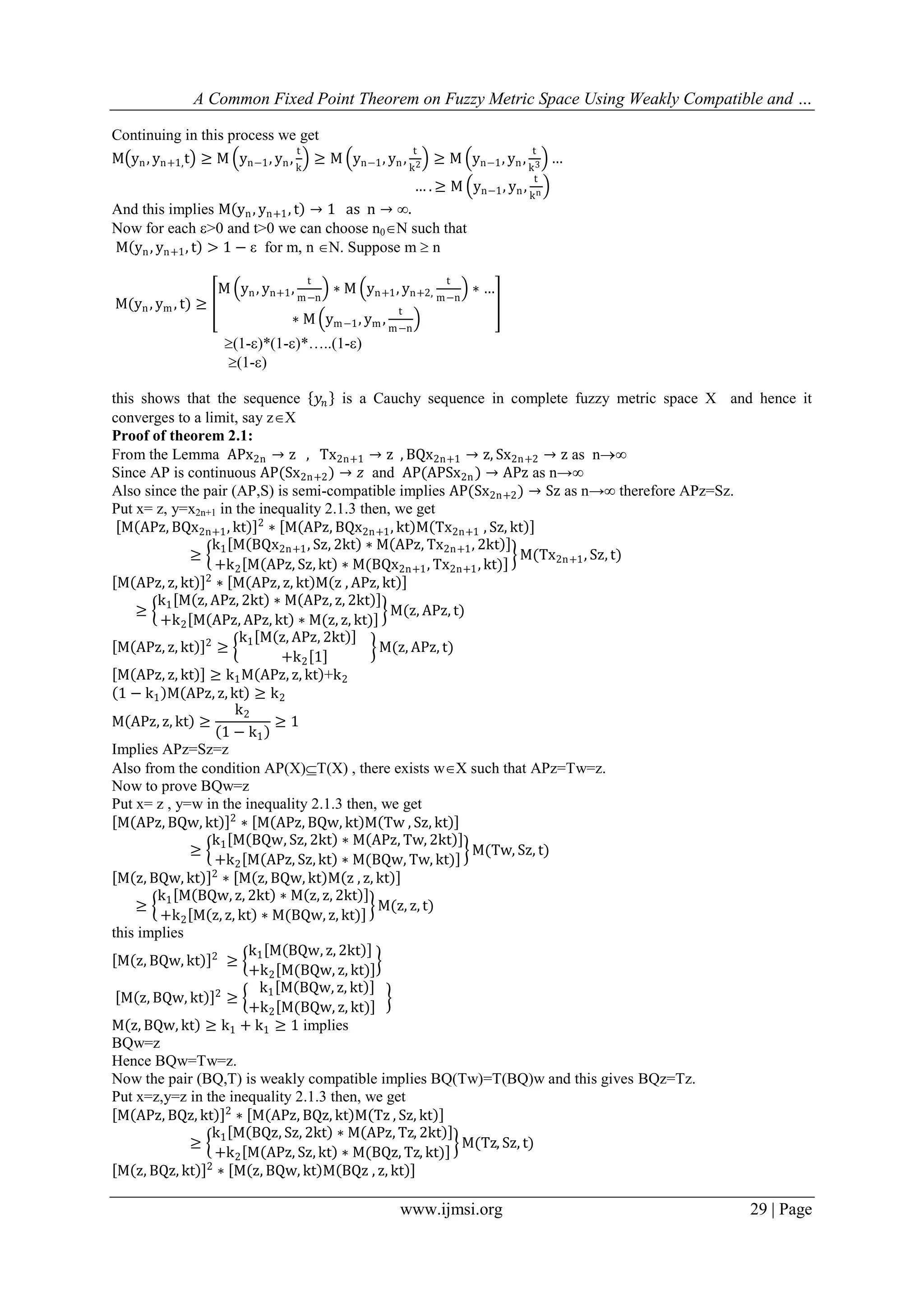 A Common Fixed Point Theorem On Fuzzy Metric Space Using Weakly