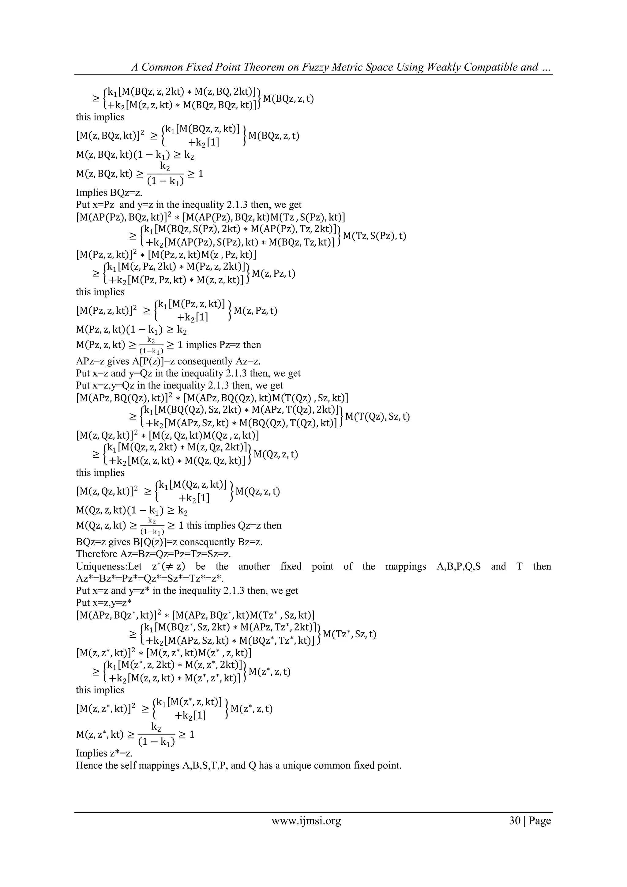 A Common Fixed Point Theorem On Fuzzy Metric Space Using Weakly Compatible And Semi Compatible 