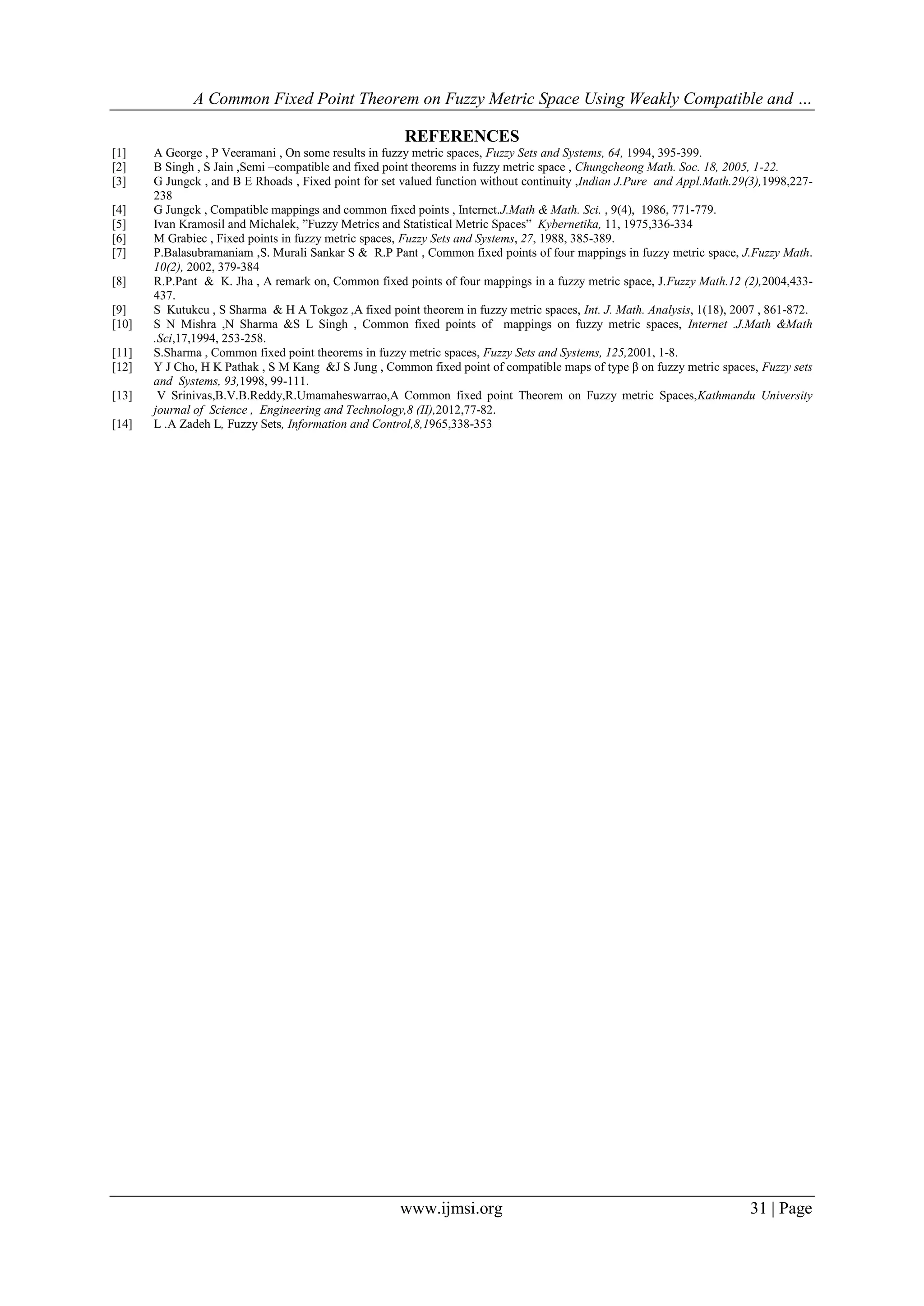 A Common Fixed Point Theorem On Fuzzy Metric Space Using Weakly Compatible And Semi Compatible 