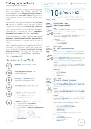 CV-User Experience | PDF | Computer Software and Applications | Computing