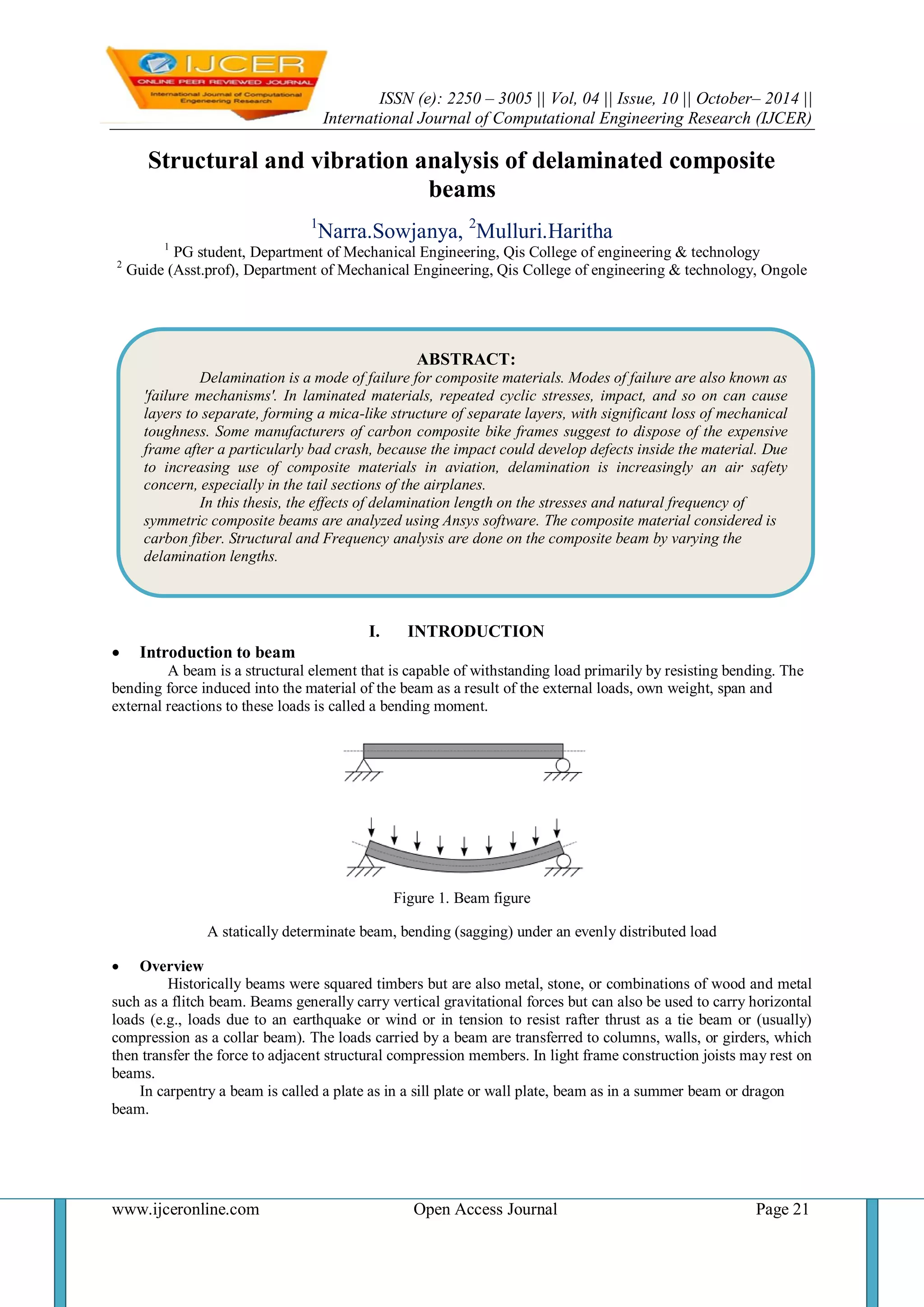 Structural and vibration analysis of delaminated composite beams | PDF | Physics | Science