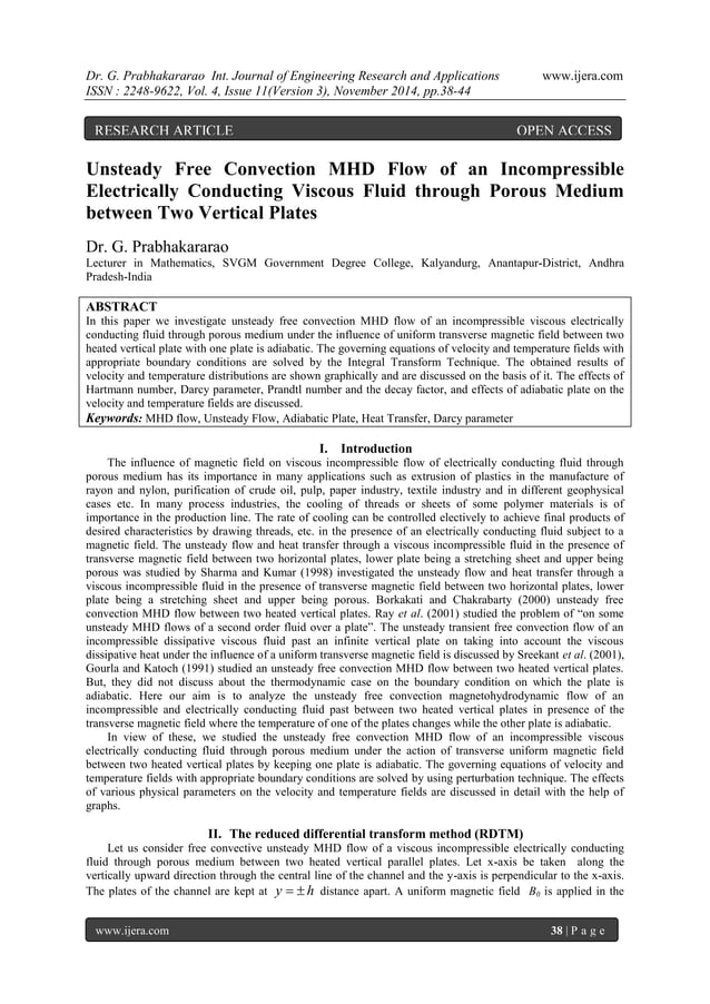 Unsteady Free Convection MHD Flow of an Incompressible Electrically Conducting Viscous Fluid ...