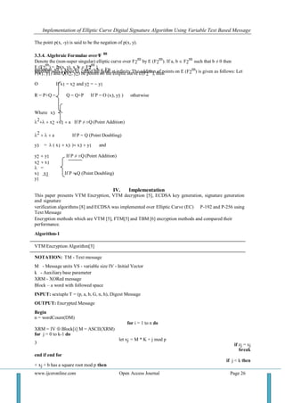 Implementation of Elliptic Curve Digital Signature Algorithm Using Variable Text Based Message ...