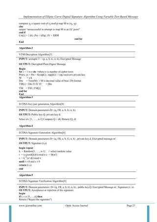 Implementation of Elliptic Curve Digital Signature Algorithm Using Variable Text Based Message ...