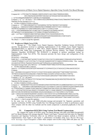 Implementation of Elliptic Curve Digital Signature Algorithm Using Variable Text Based Message ...