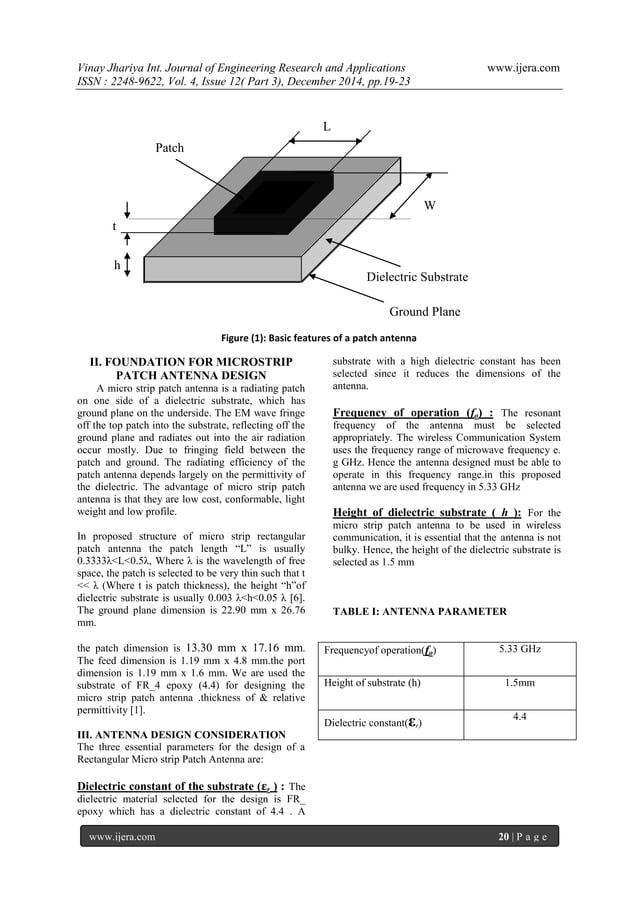 Design and Improved Performance of Rectangular Micro strip Patch Antenna for C Band Application ...