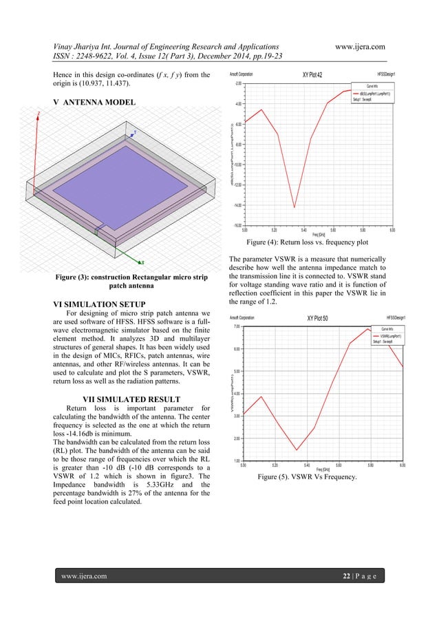 Design and Improved Performance of Rectangular Micro strip Patch Antenna for C Band Application ...