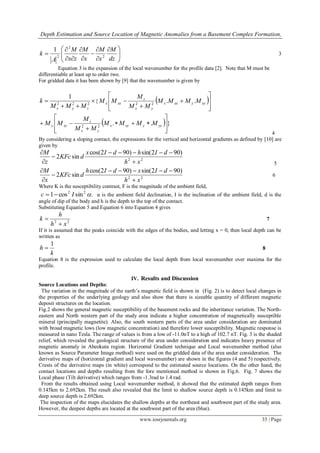 Depth Estimation and Source Location of Magnetic Anomalies from a Basement Complex Formation ...