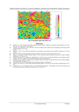 Depth Estimation and Source Location of Magnetic Anomalies from a Basement Complex Formation ...