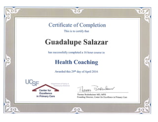 Health Coaching Course Certificate of Completion | PPT