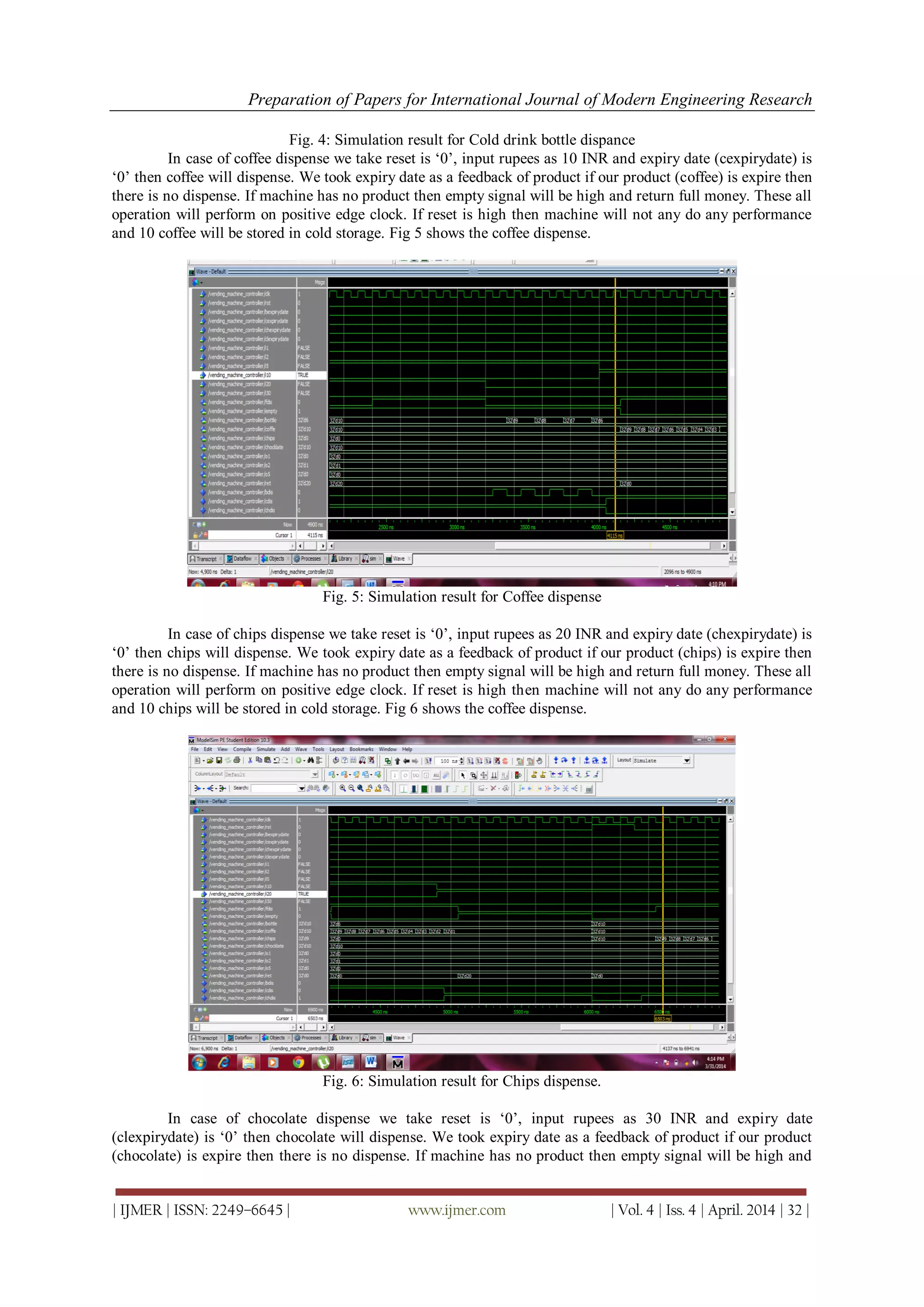 Implementation of FSM Based Automatic Dispense Machine with Expiry Date Feature Using VHDL | PDF