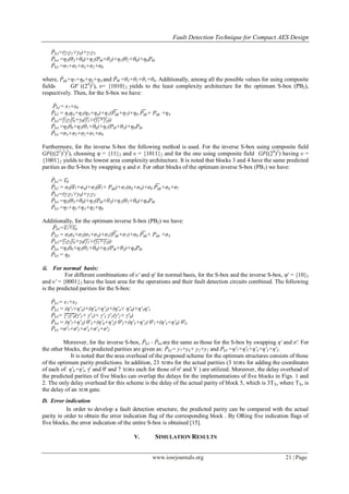 Fault Detection Technique for Compact AES Design | PDF | Information and Network Security ...