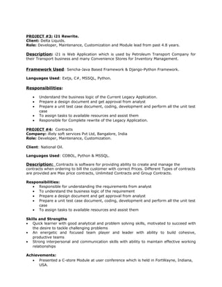 Ravikumar_Resume | DOC | Databases | Computer Software and Applications