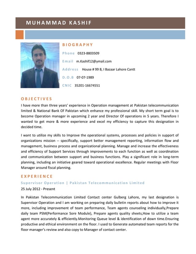 Resume - Muhammad Kashif | DOCX