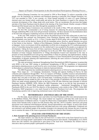 Impact of People's Participation in the Decentralized Participatory ...