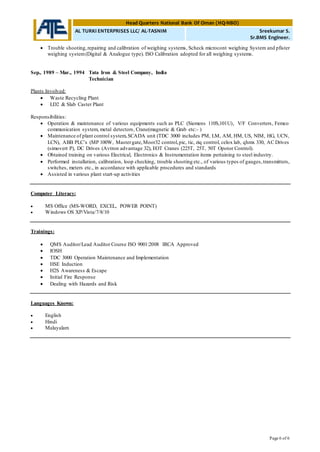 Sreekumar_Resume | DOCX | Civil Engineering Industry | Industries
