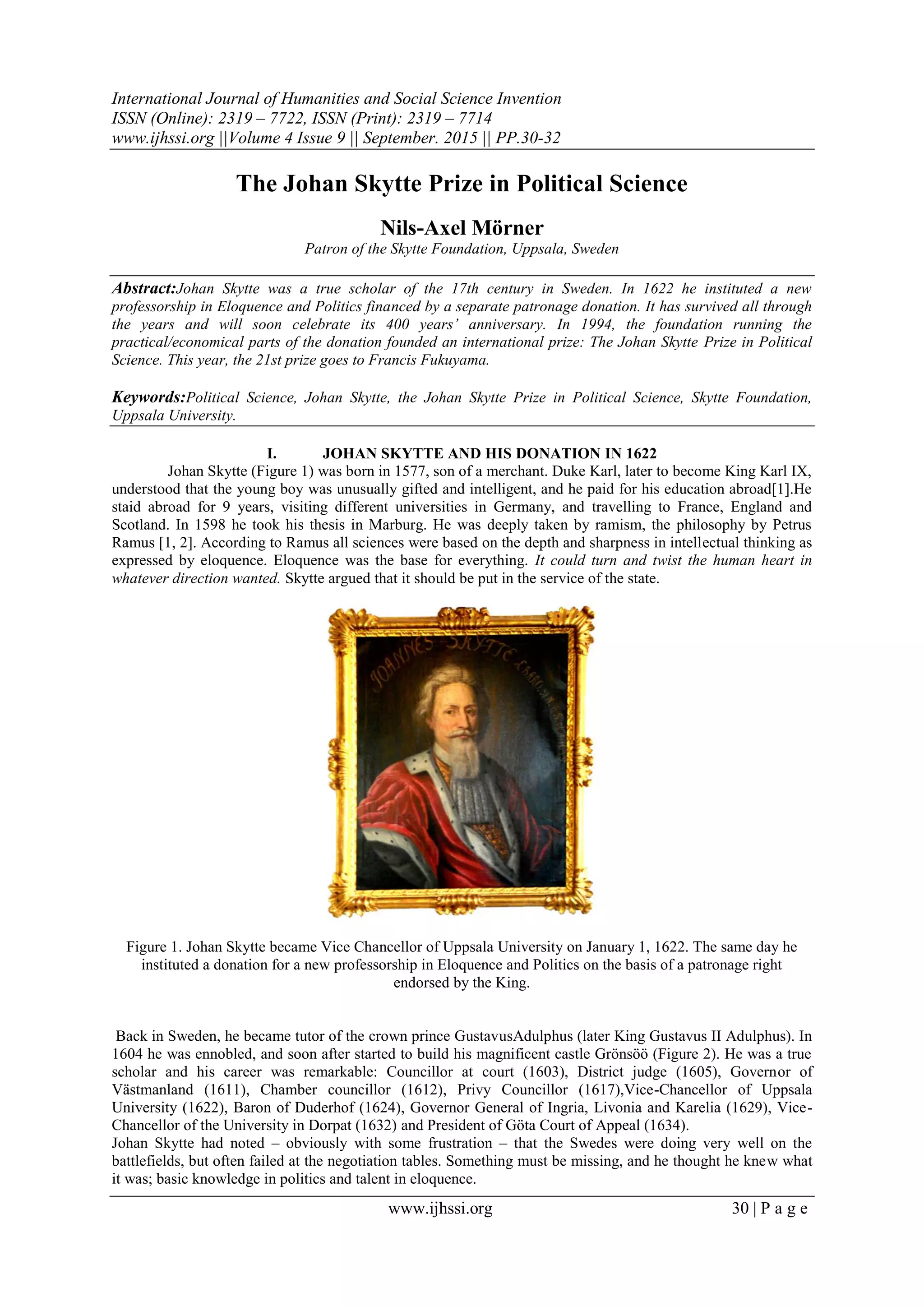 The Johan Skytte Prize in Political Science | PDF