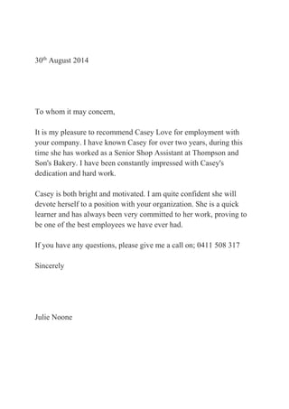 Reference letter | PDF