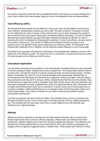 MAtt Red Boswell PeopleSync : ShadowMatch Personality : Strengths Results | PDF | Mental Health ...