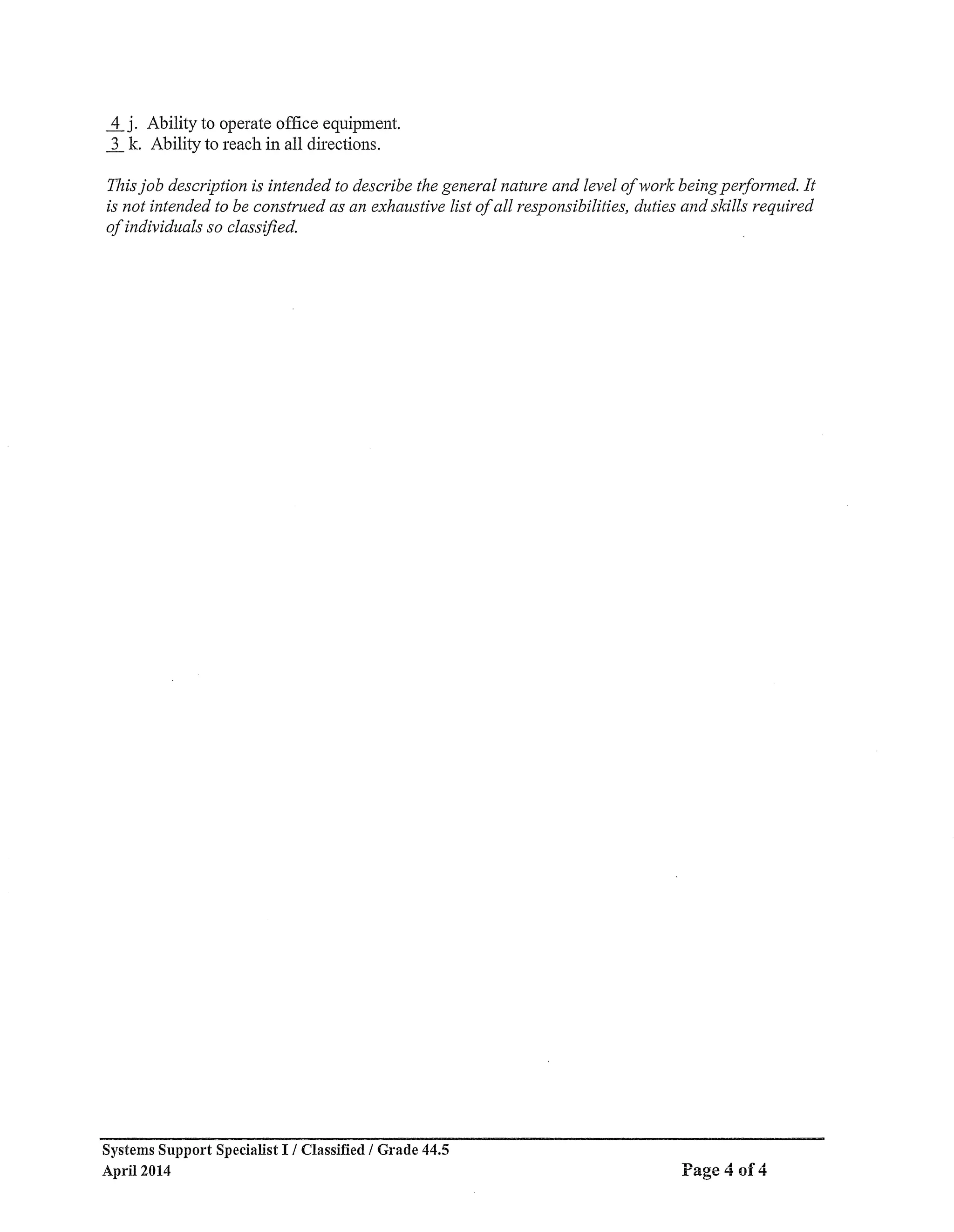 System Support Specialist I | PDF