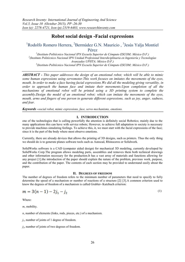 Robot social design -Facial expressions | PDF