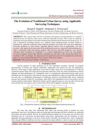 The Evolution of Traditional Urban Survey using Applicable Surveying ...