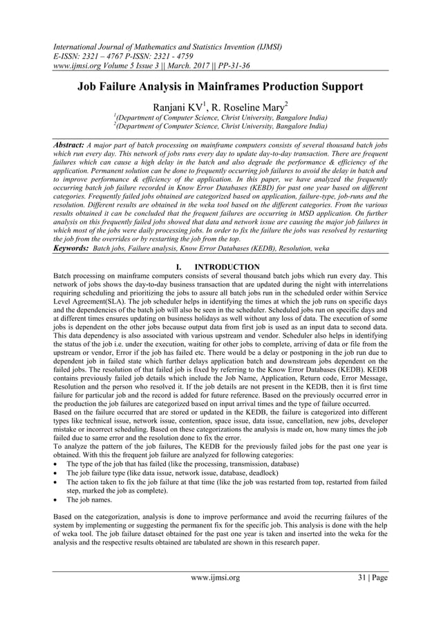 Job Failure Analysis in Mainframes Production Support | PDF