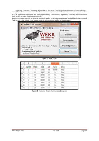Applying K-Means Clustering Algorithm to Discover Knowledge from Insurance Dataset Using WEKA ...
