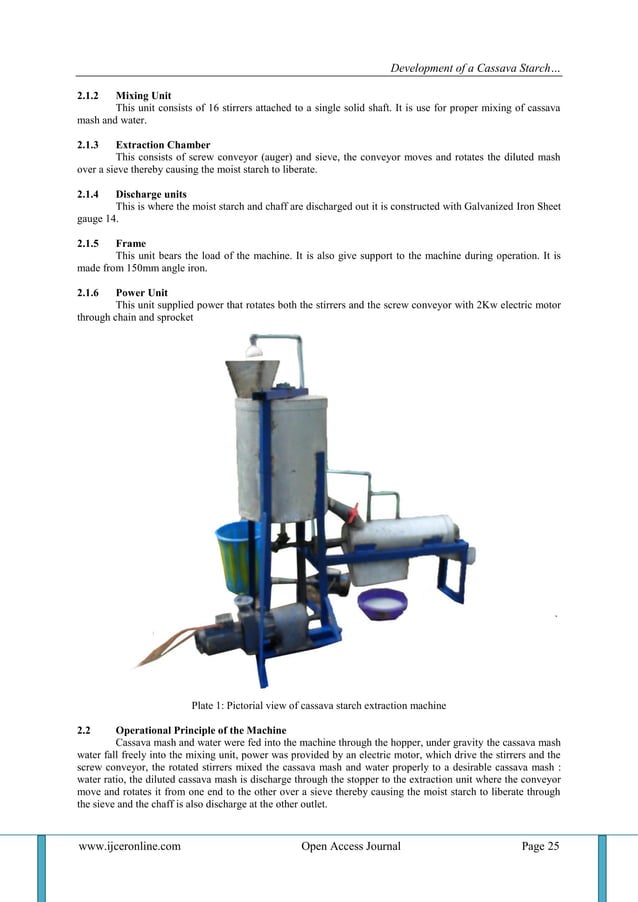 Development of a Cassava Starch Extraction Machine | PDF
