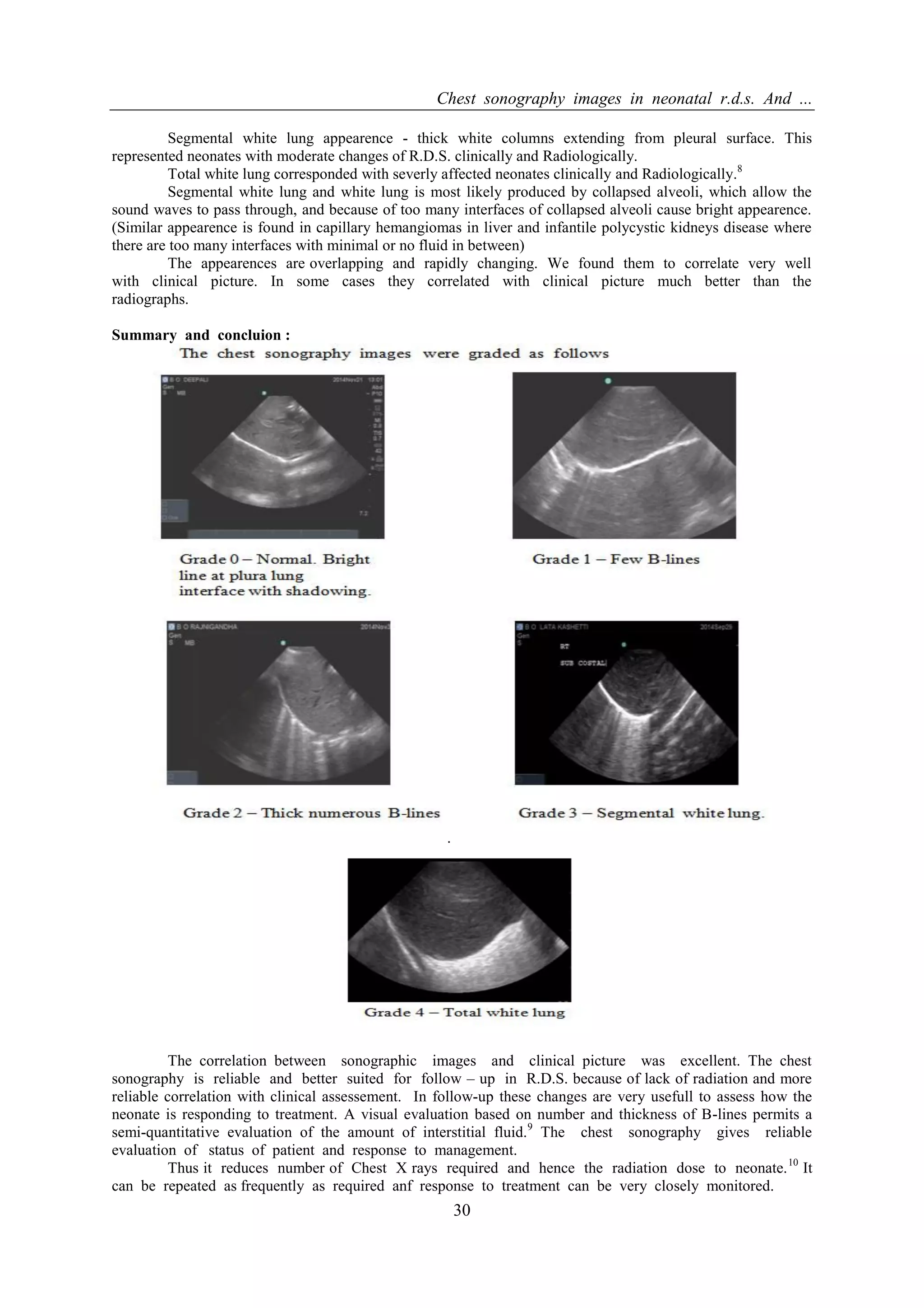 Chest sonography images in neonatal r.d.s. And proposed grading | PDF